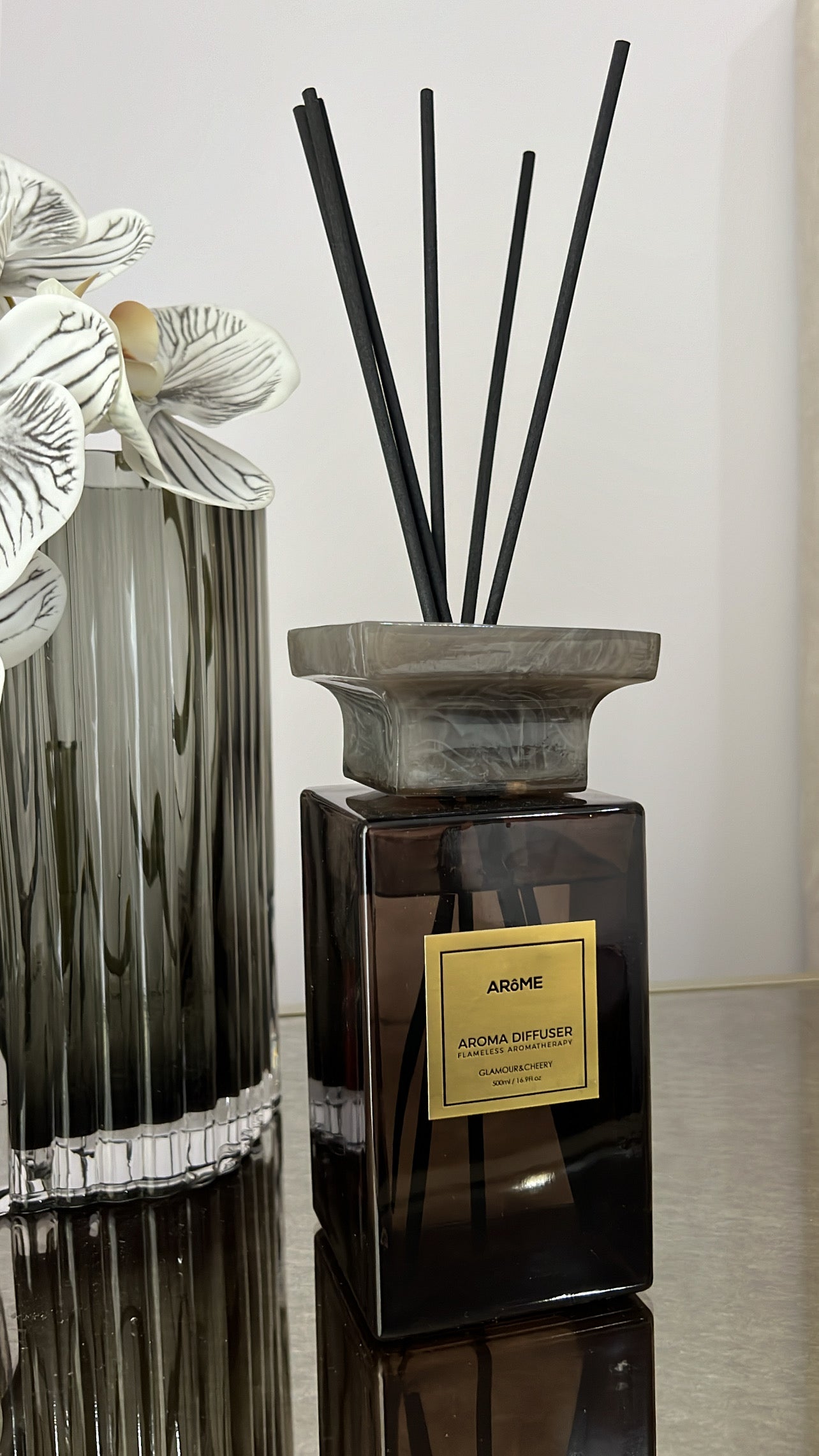 Luxury marble diffuser Black Cedar & Juniper 500ml | Luscious Homewares