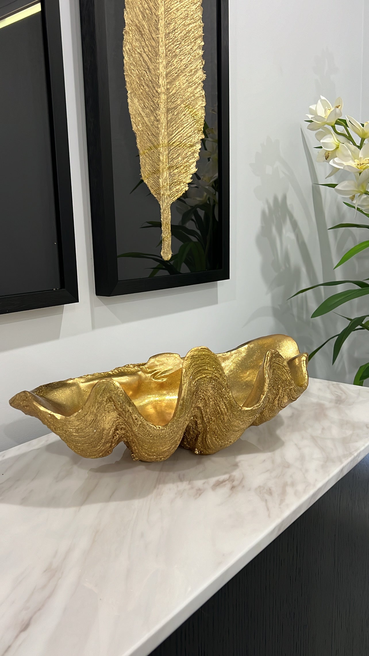 Gold XL clam shell | Luscious Homewares