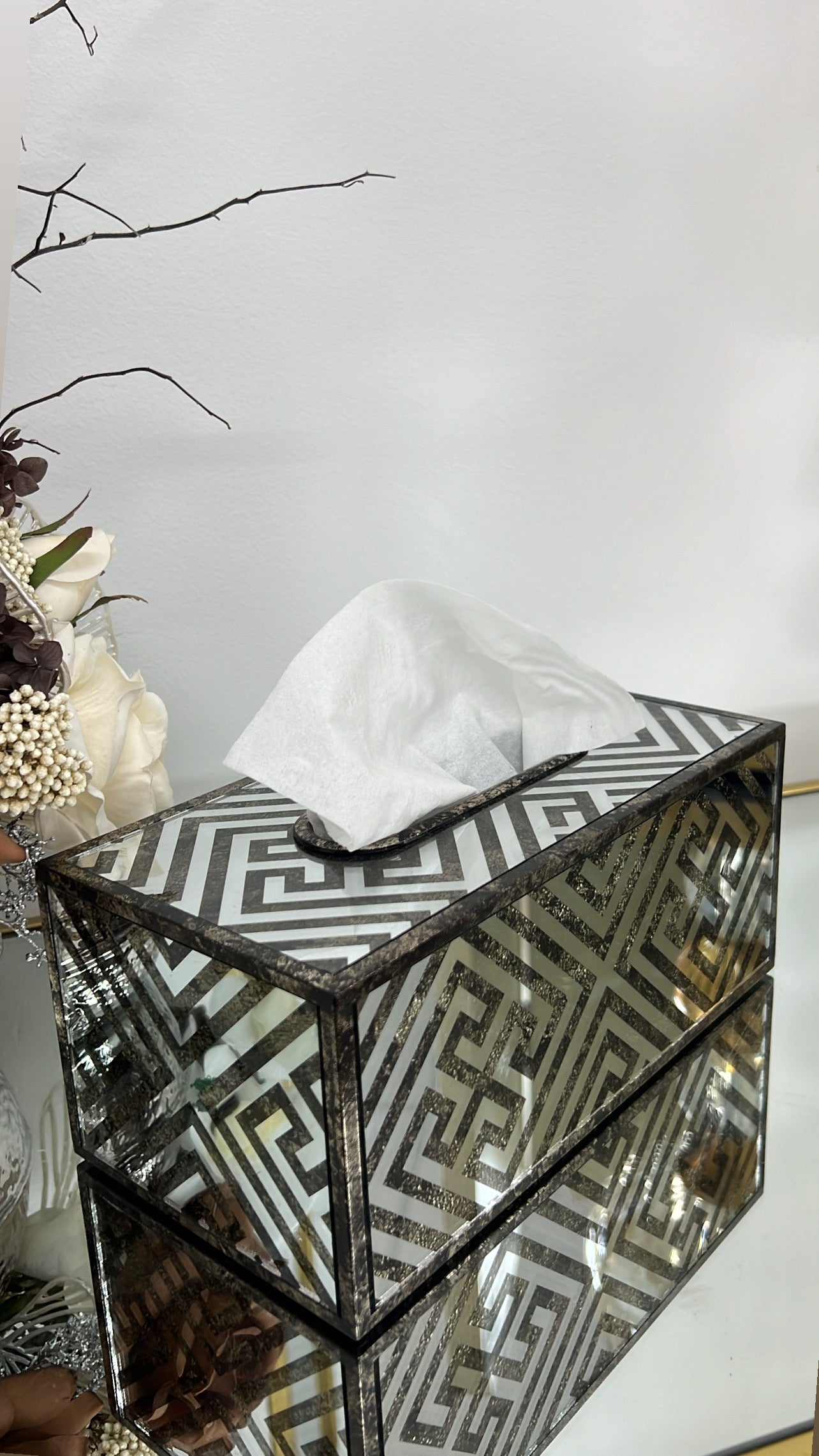 Zane mirrored Tissue Box | Luscious Homewares