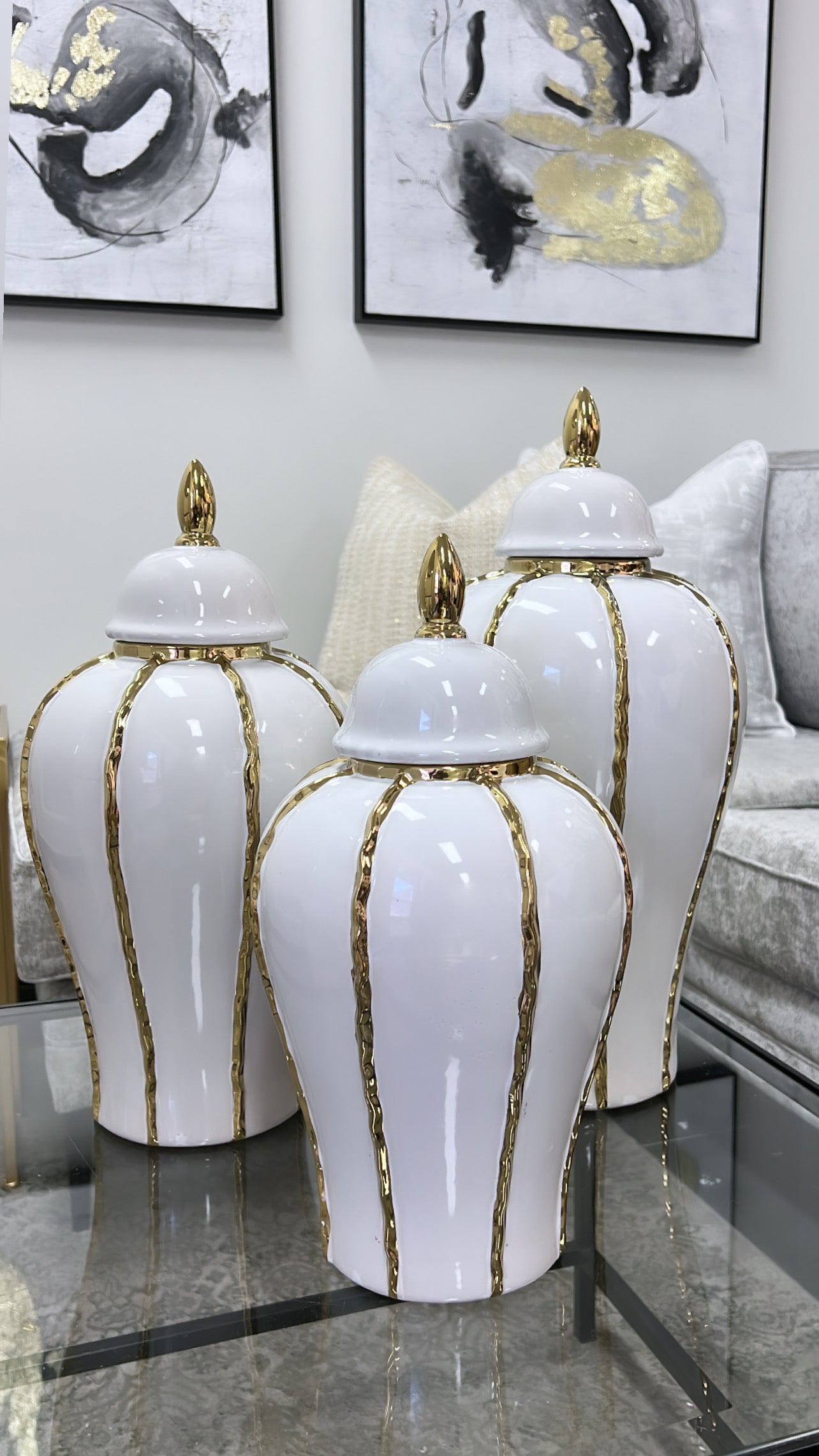 Florence gold ginger jars | Luscious Homewares